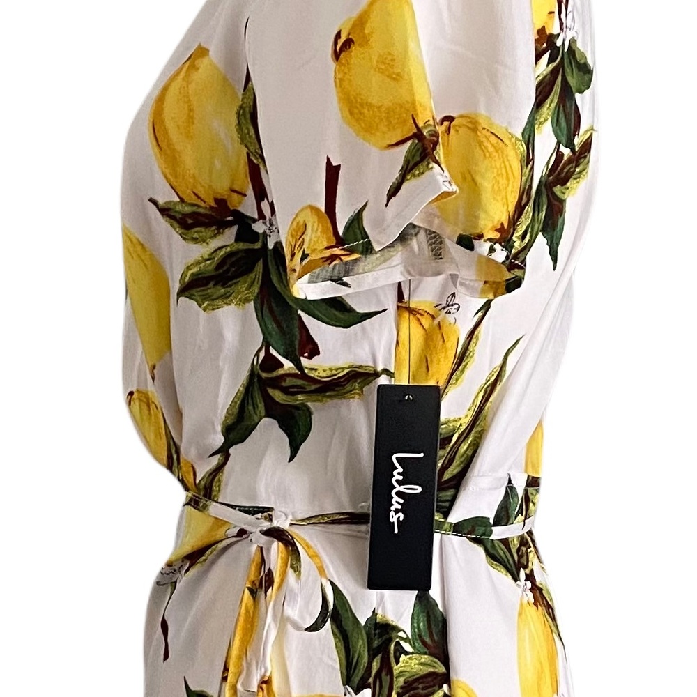 Lulu’s A La Tart Lemon Wrap Dress - Gem